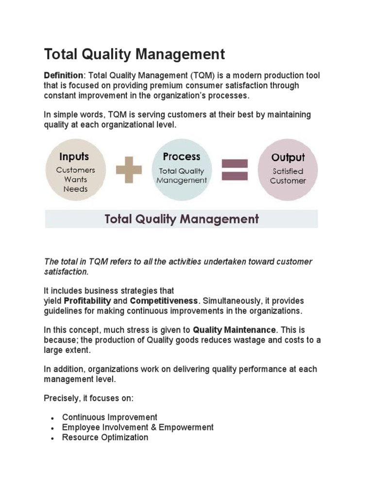Total Quality Management | PDF | Quality Management | Quality (Business)