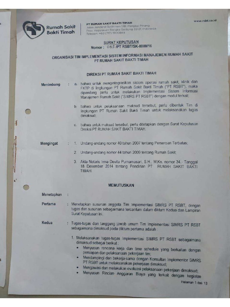 SK Tim Simrs PT RSBT | PDF