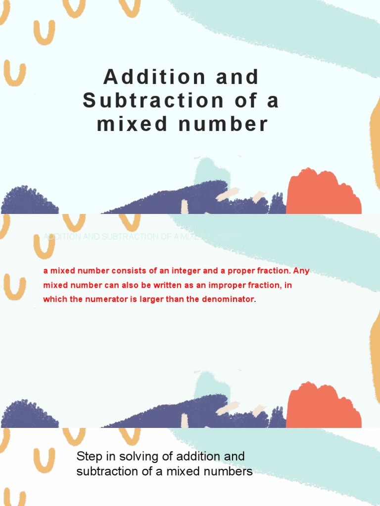Addition and Subtraction of A Mixed Number | PDF