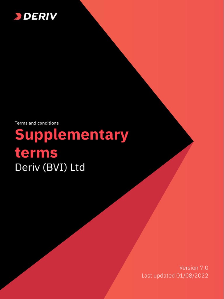 Supplementary Terms and Conditions for Account Handling, Order ...