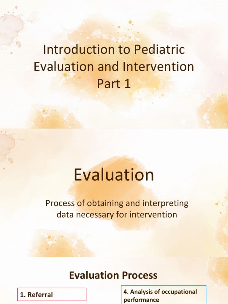 Intro To OT Evaluation and Intervention Part 1 | PDF