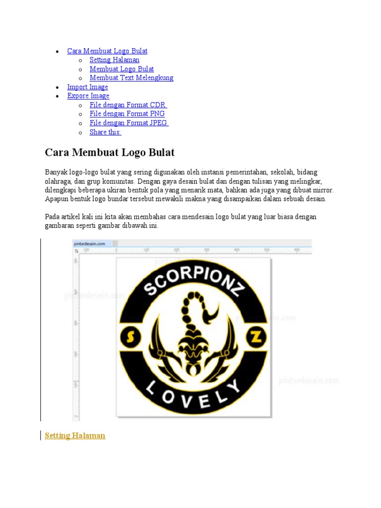 Cara Membuat Logo Bulat | PDF