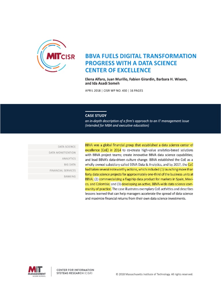 BBVA. - Digital Transformation. Center of Excellence - 4 | PDF