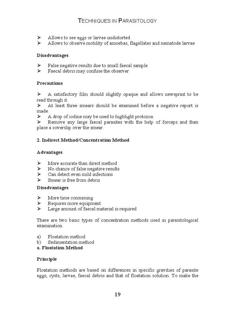 Fecal Examination Techniques in Parasitology | PDF | Filtration ...
