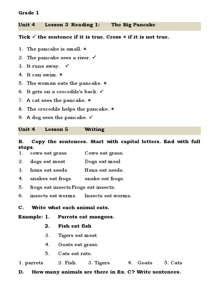 Grade 1 - English Notes | PDF