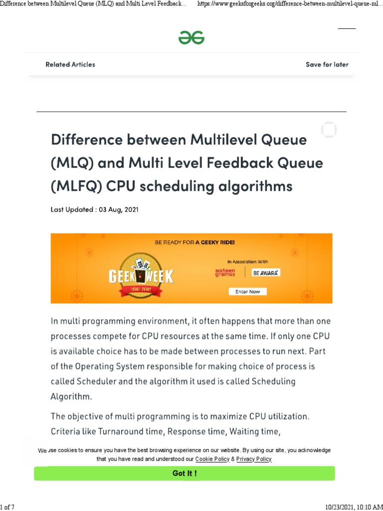 MLQ ND MLFQ | PDF