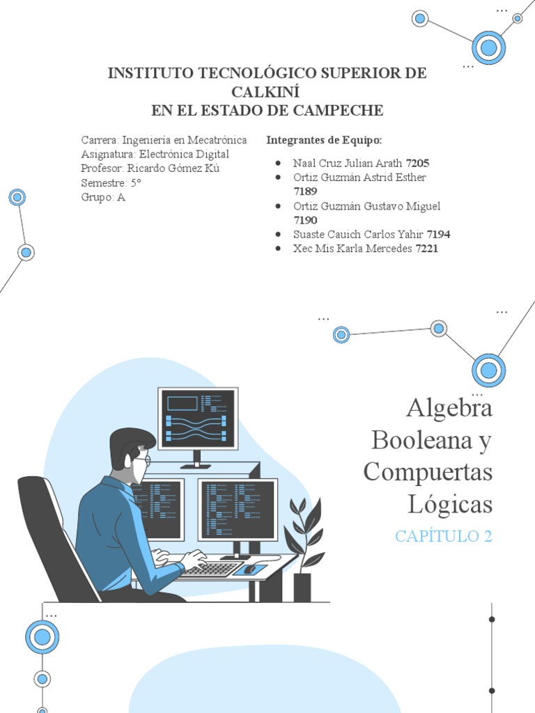 Algebra Booleana y Compuertas Lógicas | PDF | Puerta lógica | Álgebra de Boole