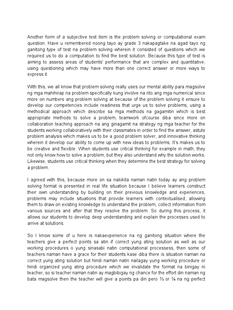 Problem Solving Explanation | PDF | Critical Thinking | Cognition