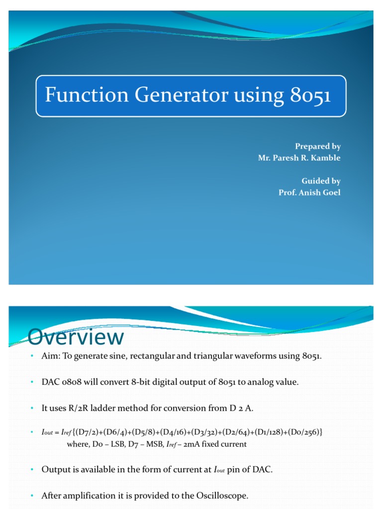 Function Generator Using 8051 | PDF