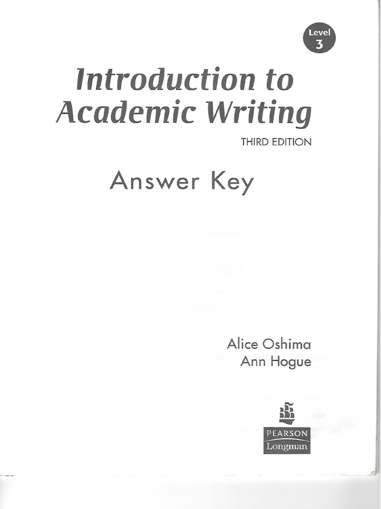 Intro To Academic Writing Answer Key | PDF