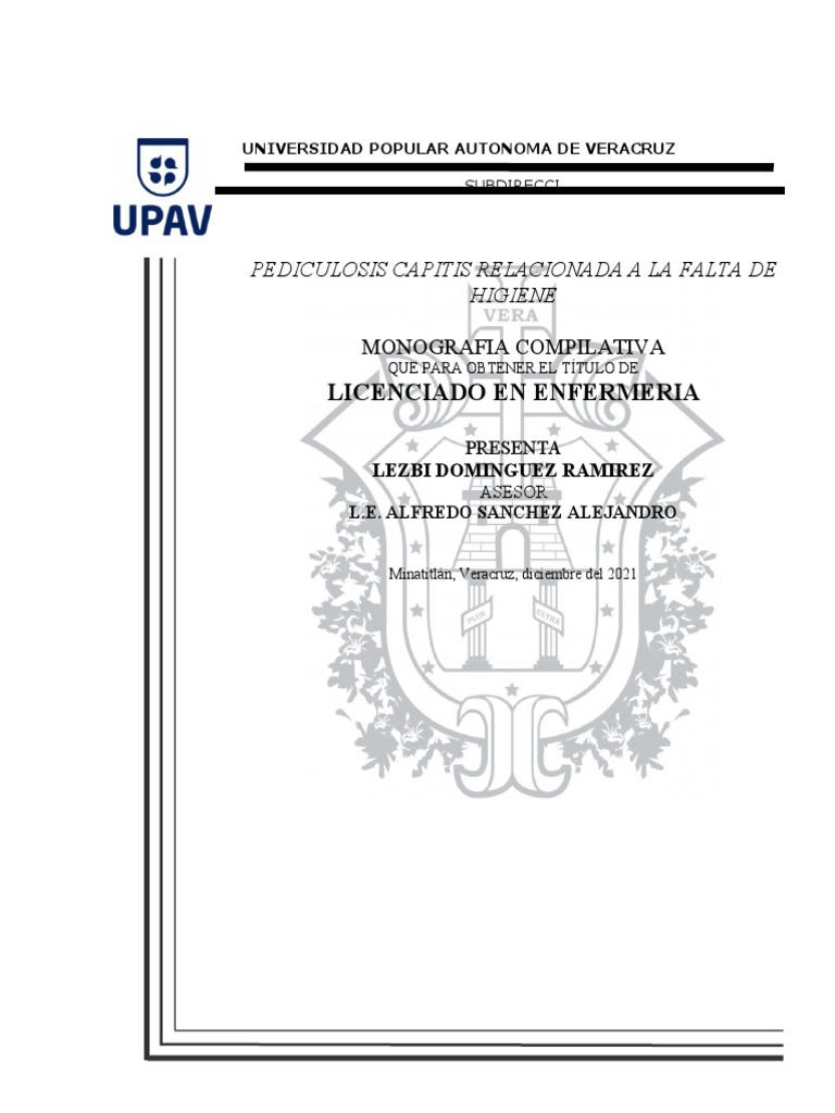 MONOGRAFÍA Pediculosis Capitis 18 MAYO 2022 | PDF