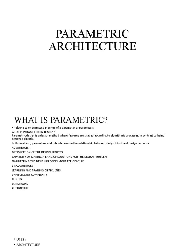 Parametric Architecture | PDF