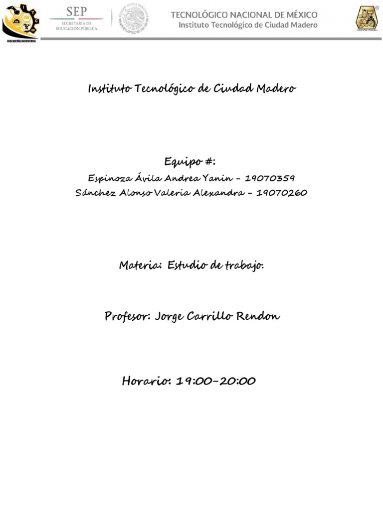 Ejercicio Del Sistema MTM | PDF | Lápiz