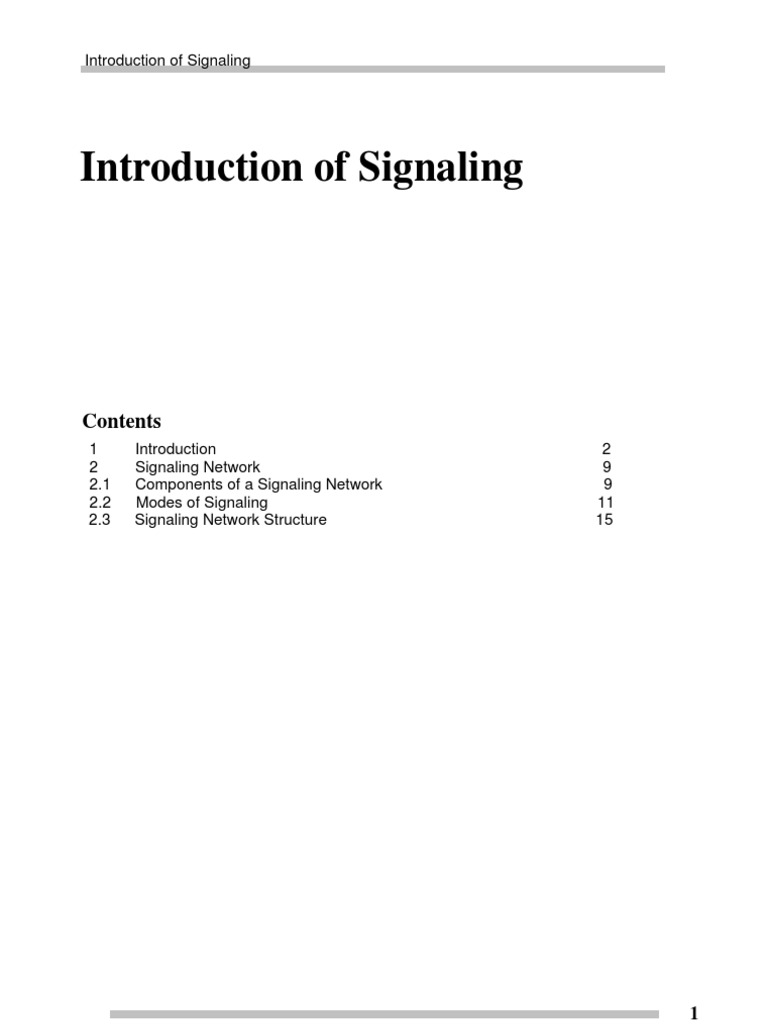 Introduction to Signaling Networks | PDF | Signaling ...
