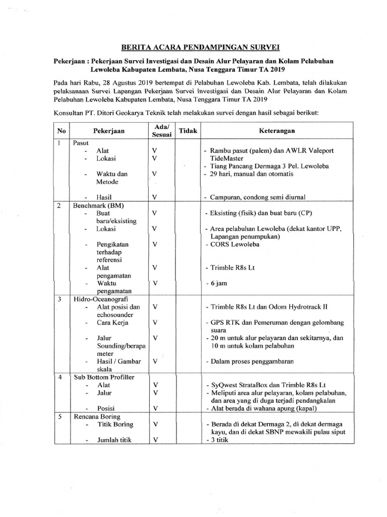 Berita Acara Pendampingan Survey | PDF