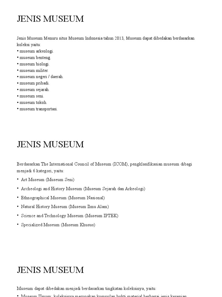 Jenis-jenis Museum di Indonesia | PDF | Seni