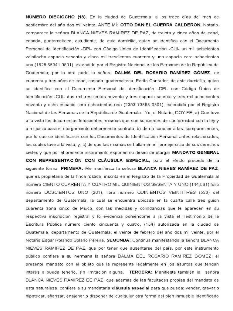 14 Obligaciones Mandato General Con Representación y Cláusula Especial ...