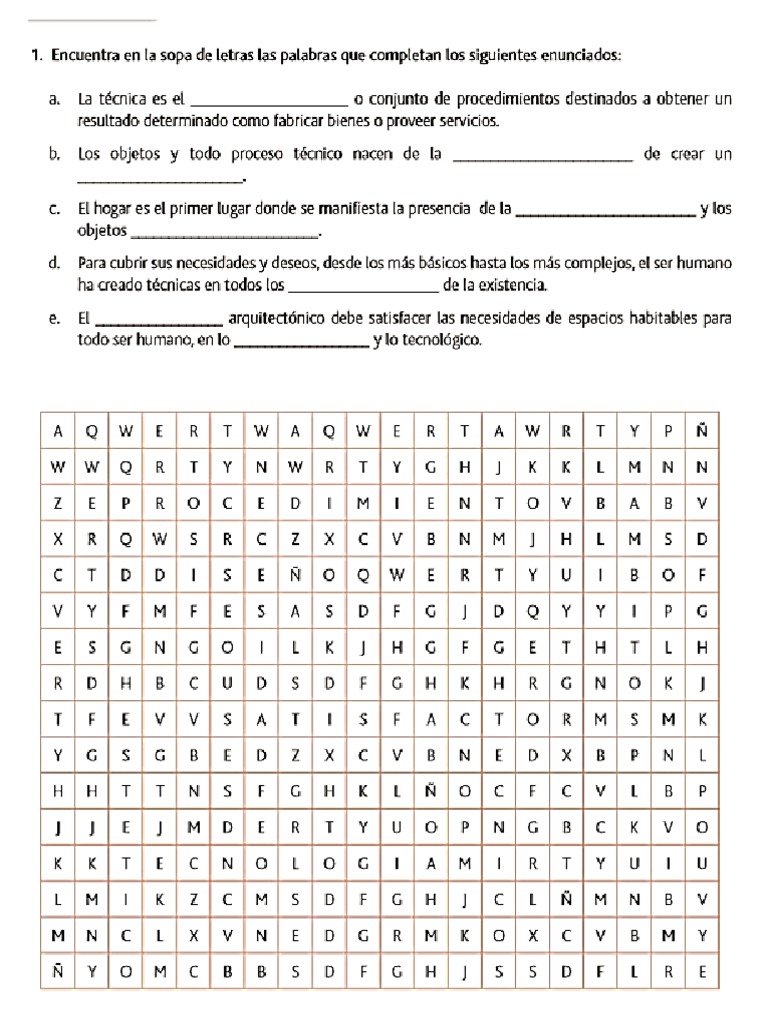 Sopa de Letras Técnica | PDF