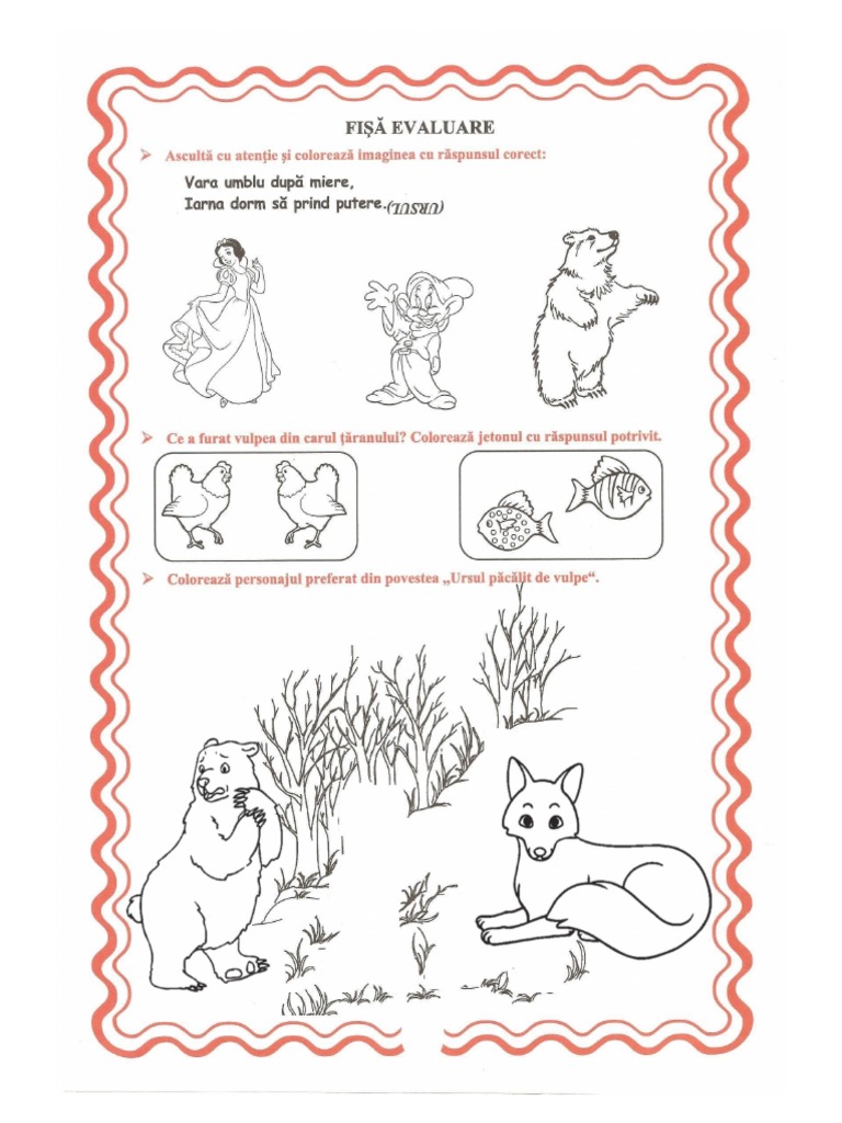 Ursul Pacalit de Vulpe-Fisa de Lucru | PDF