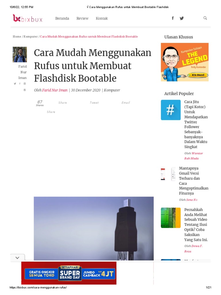 Cara Menggunakan Rufus Untuk Membuat Bootable Flashdisk | PDF