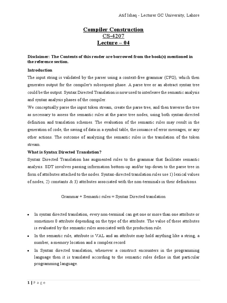 Cc Lecture 4 Download Free Pdf Parsing Computing