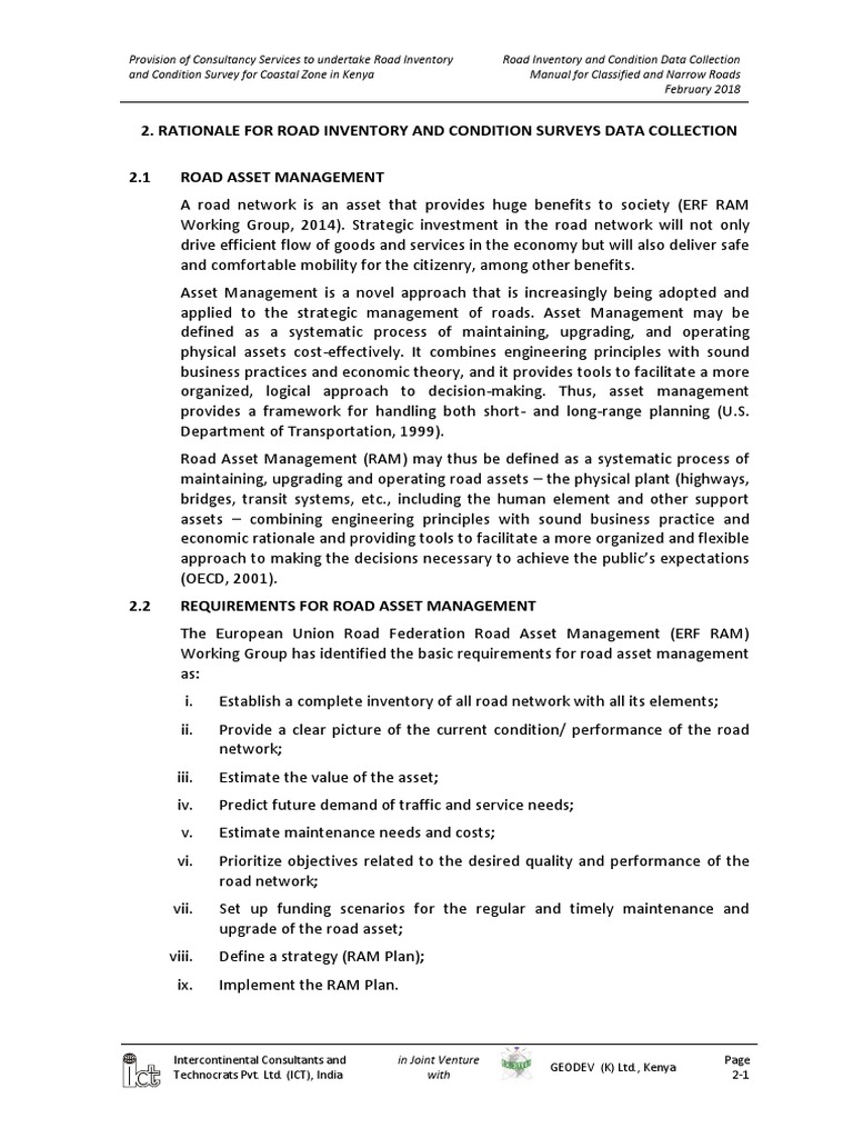 Rationale For Rics Data Collection - R1 | Download Free PDF | Road ...