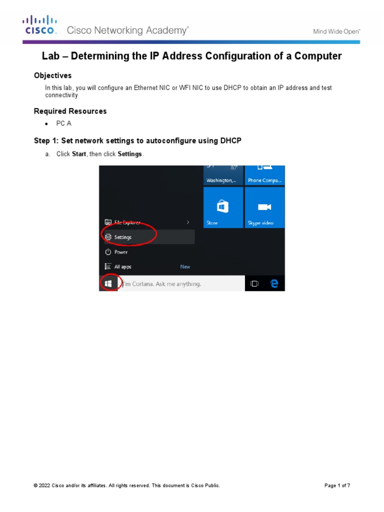 NEW Lab 1 - Determining The IP Address Configuration of A Computer | PDF