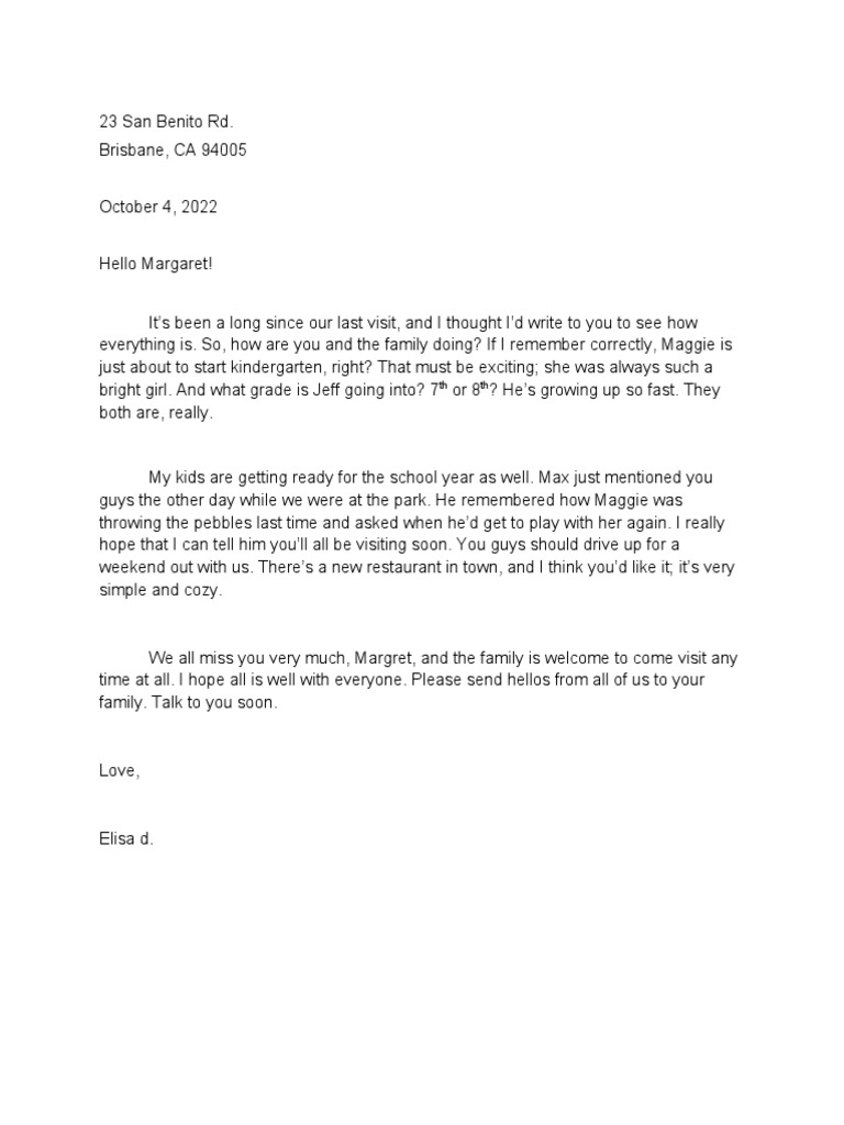 Friendly Letter | PDF