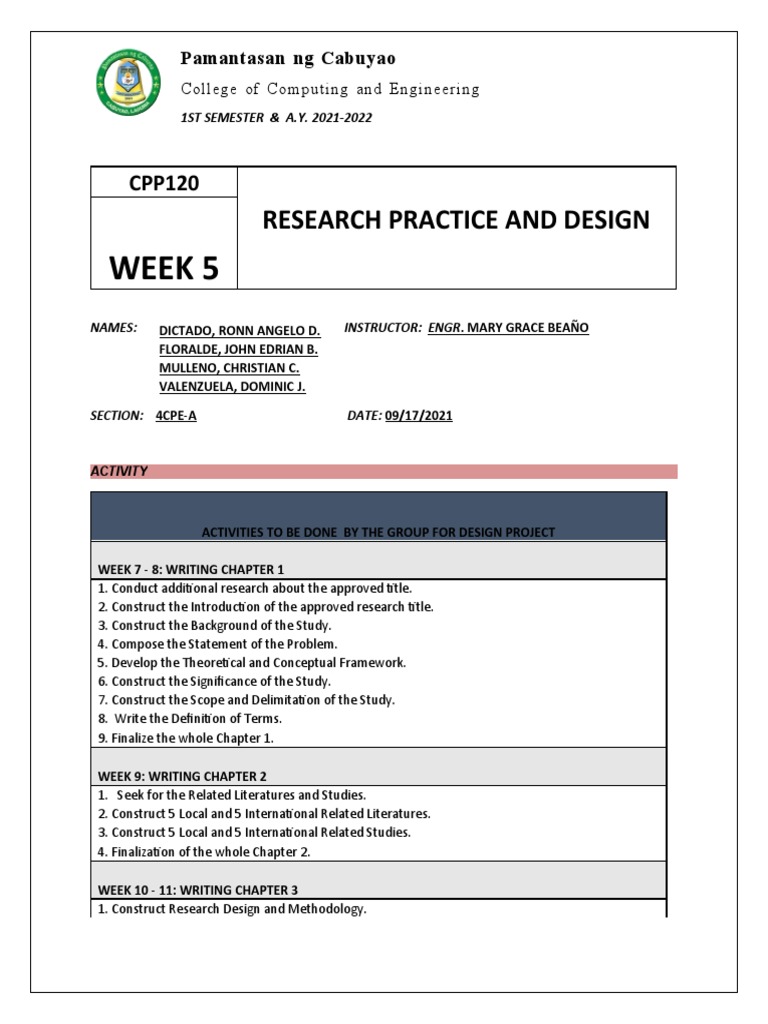 Research Project Guidelines for CPP120 | PDF | Career & Growth