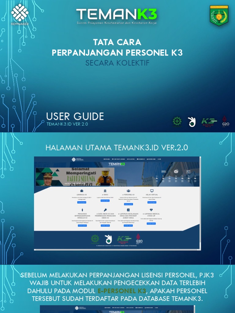User Guide PJK3 - Tata Cara Perpanjangan Personel | PDF | Karier & Perkembangan | Komputer