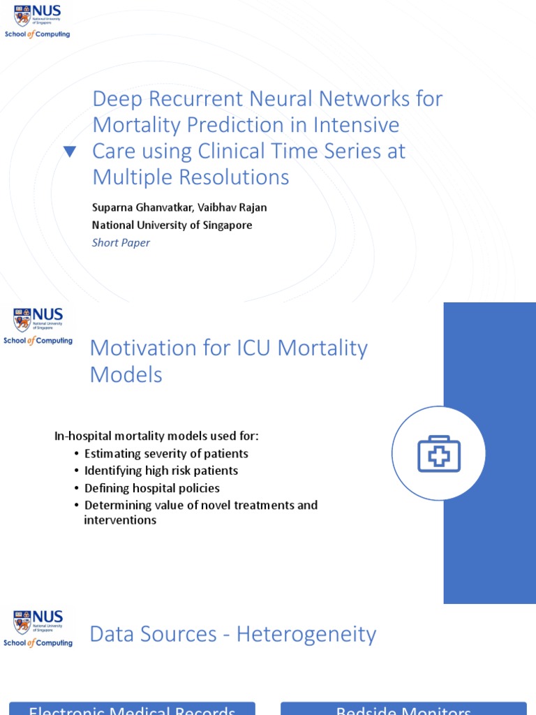 Deep Recurrent Neural Networks For Mortality Prediction in Intensive Care Using Clinical Time ...