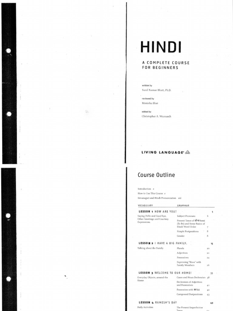 Hindi, A Complete Course For Beginners - Living Language | PDF