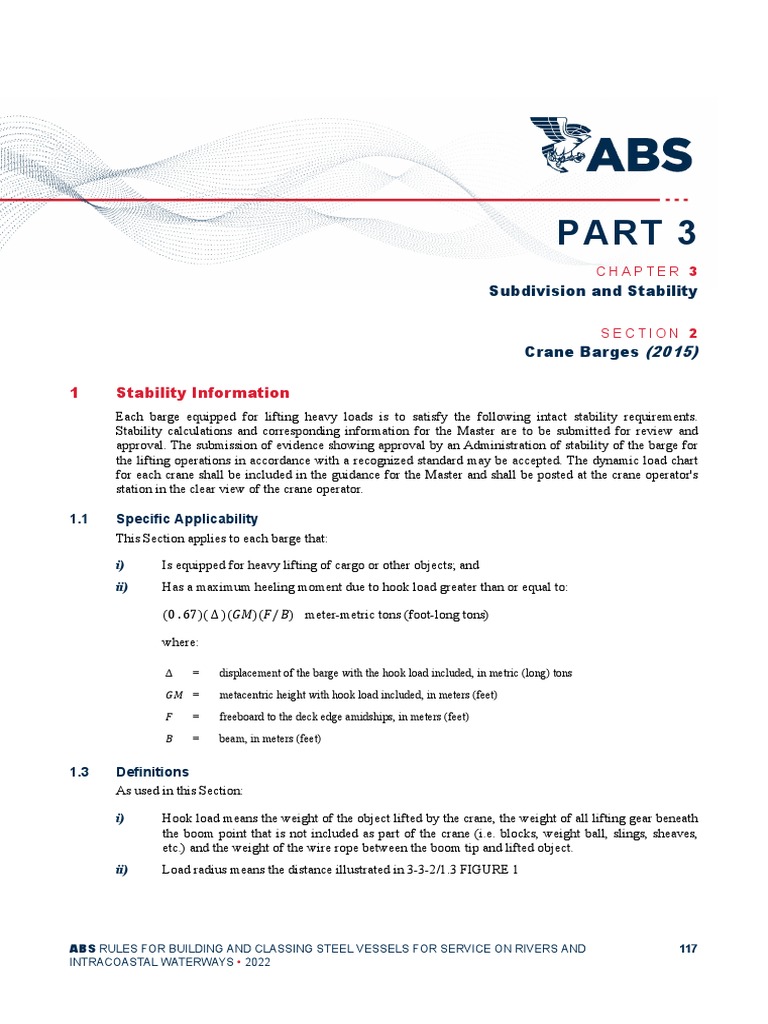 Crane Barge Stability Criteriariver-Rules-Jan22 | PDF | Crane (Machine ...