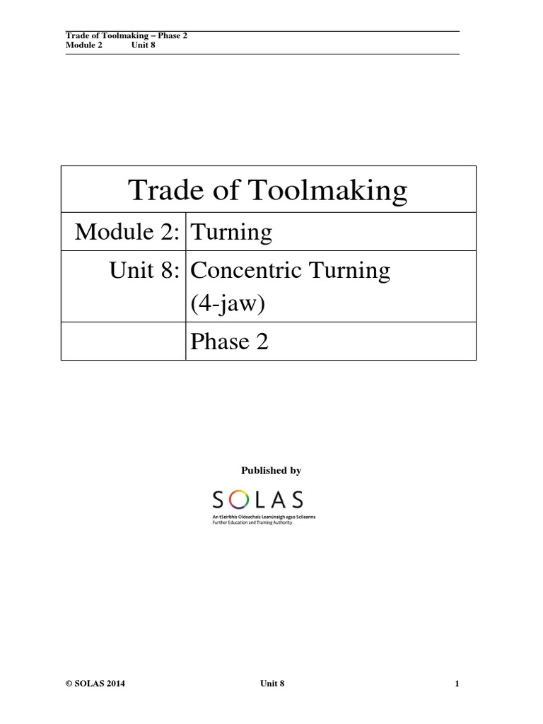 m2 U8 Concentric Turning (4-Jaw) | PDF | Machining | Manufactured Goods