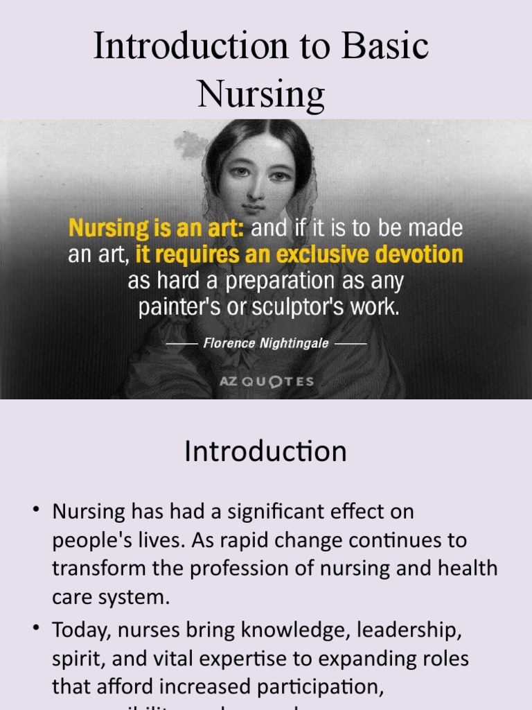 Introduction To Nursing | PDF | Nursing | Medical Diagnosis