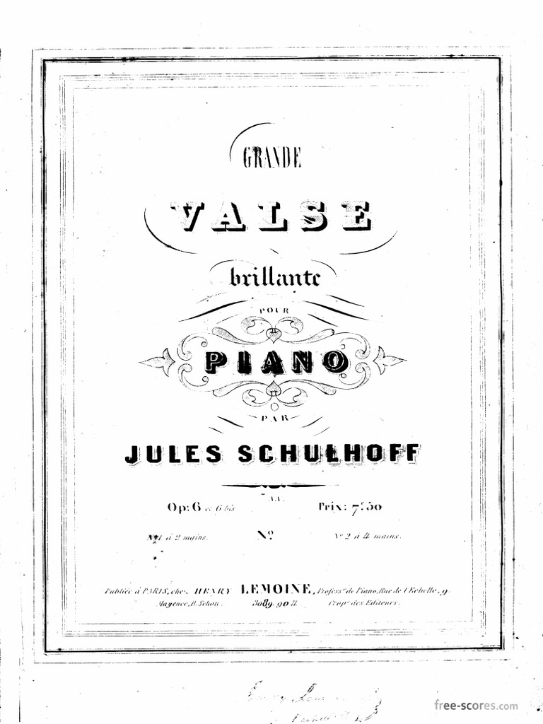 (Free Scores - Com) Schulhoff Julius Grande Valse Brillante 78621 | PDF