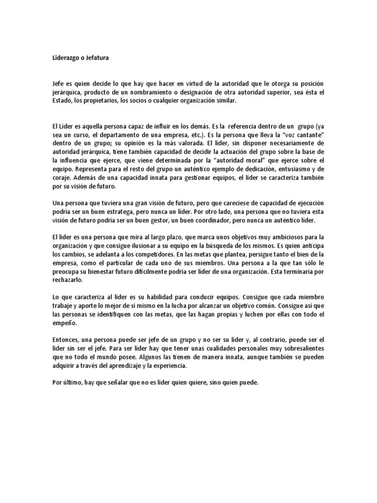 Qué Es Un Jefe | PDF
