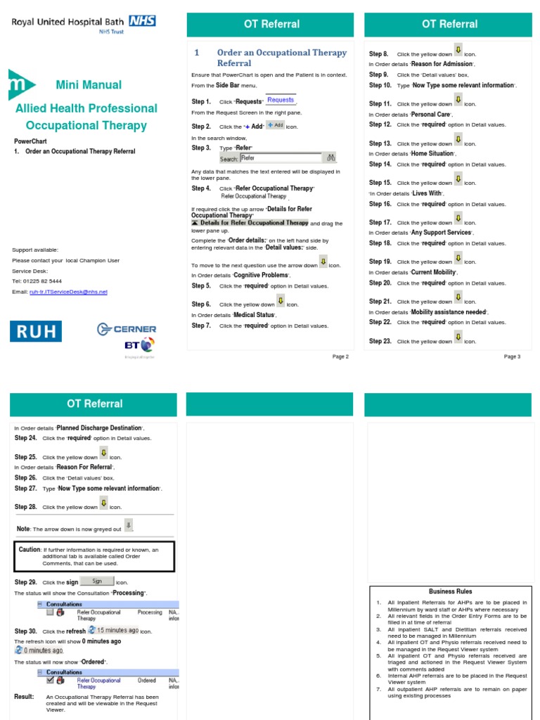 Miniguide AHP PowerChart Referral To OT | PDF | Icon (Computing ...