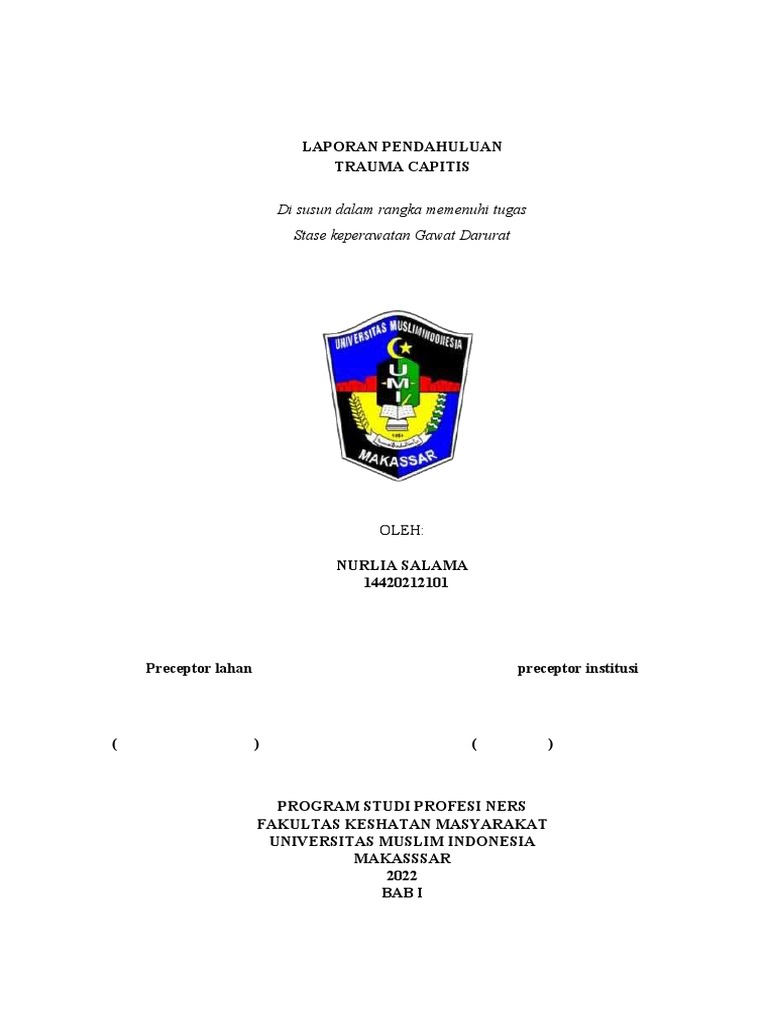 Trauma Capitis: Definisi dan Etiologi | PDF