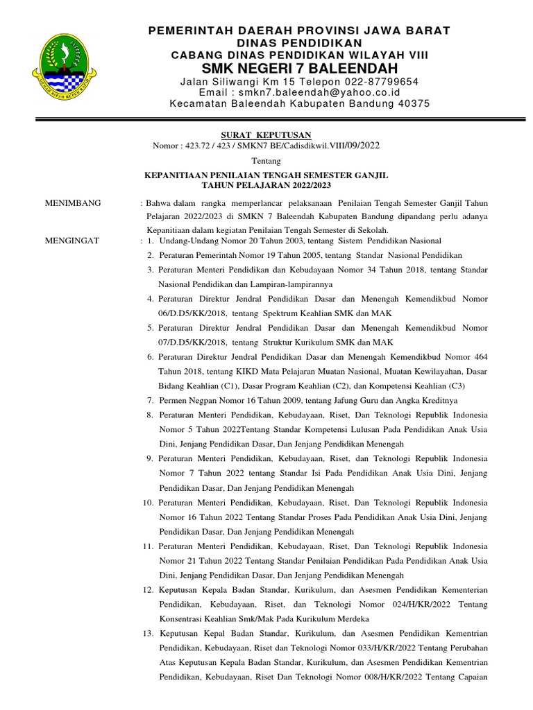 SK Panitia PTS Ganjil | PDF