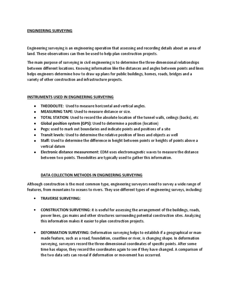 Engineering Surveying | PDF | Surveying | Geodesy