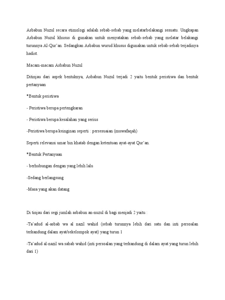 Materi Asbabun Nuzul | PDF