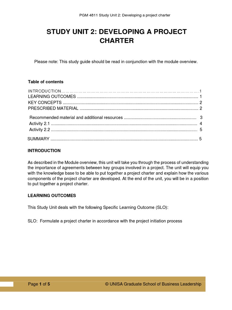 PGM 4811 - Study Unit 2 - 2021 - Reviewed - 1 | PDF