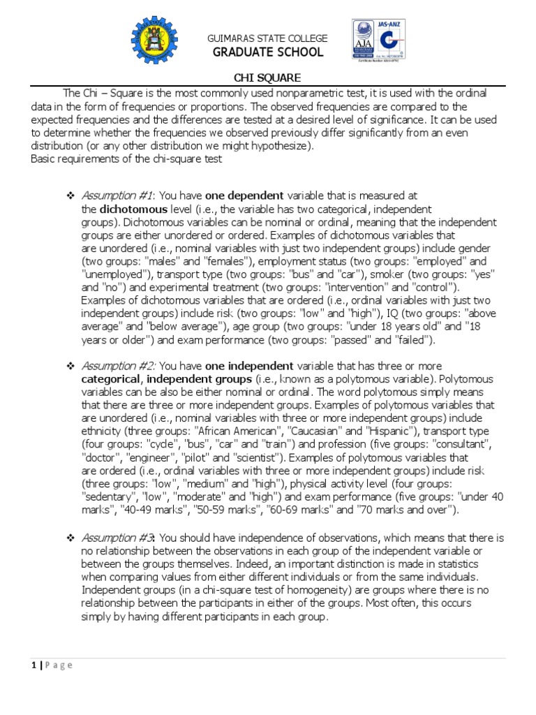 Chi Square Test of Proportion | PDF | Categorical Variable | Chi ...
