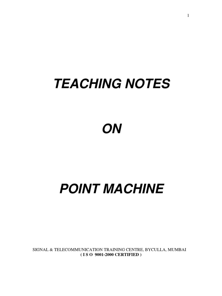 Point Machine FOR RAILWAY SIGNALING | PDF | Electric Motor | Clutch