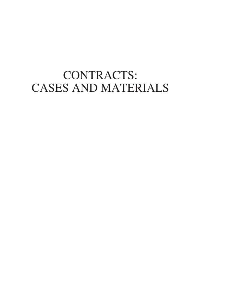 Contracts: Cases and Materials | PDF | Damages | Consideration