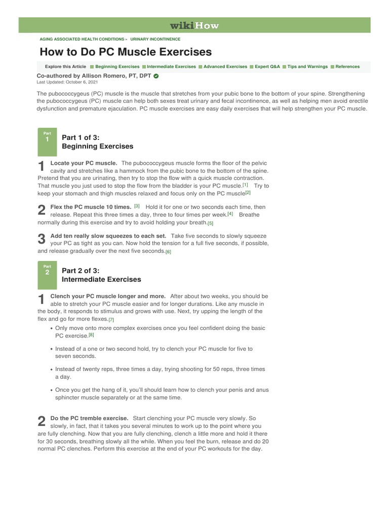 Do PC Muscle Exercises | PDF | Urinary Incontinence | Physical Therapy