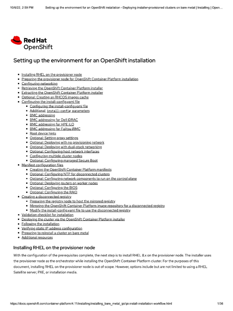 Deploying Installer-Provisioned Clusters On Bare Metal OpenShift ... Deploying Installer-Provisioned Clusters On Bare Metal OpenShift ...