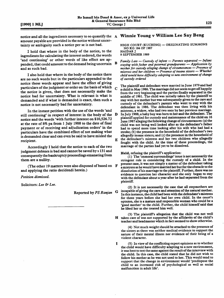 WINNIE YOUNG V WILLIAM LEE SAY BENG | PDF
