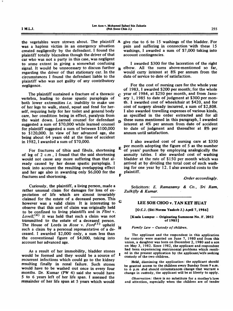 LEE SOH CHOO V TAN KET HUAT | PDF